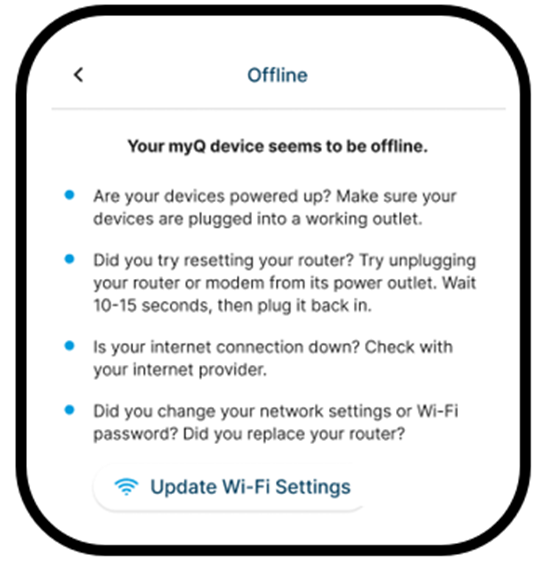 How to Reconnect to myQ after Changing your Router or Settings