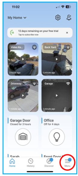 myQ App | Navigating to Device Settings