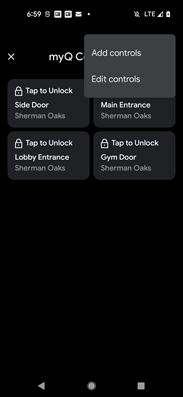 myQ Smart Community | Quick Access Device Control on Android