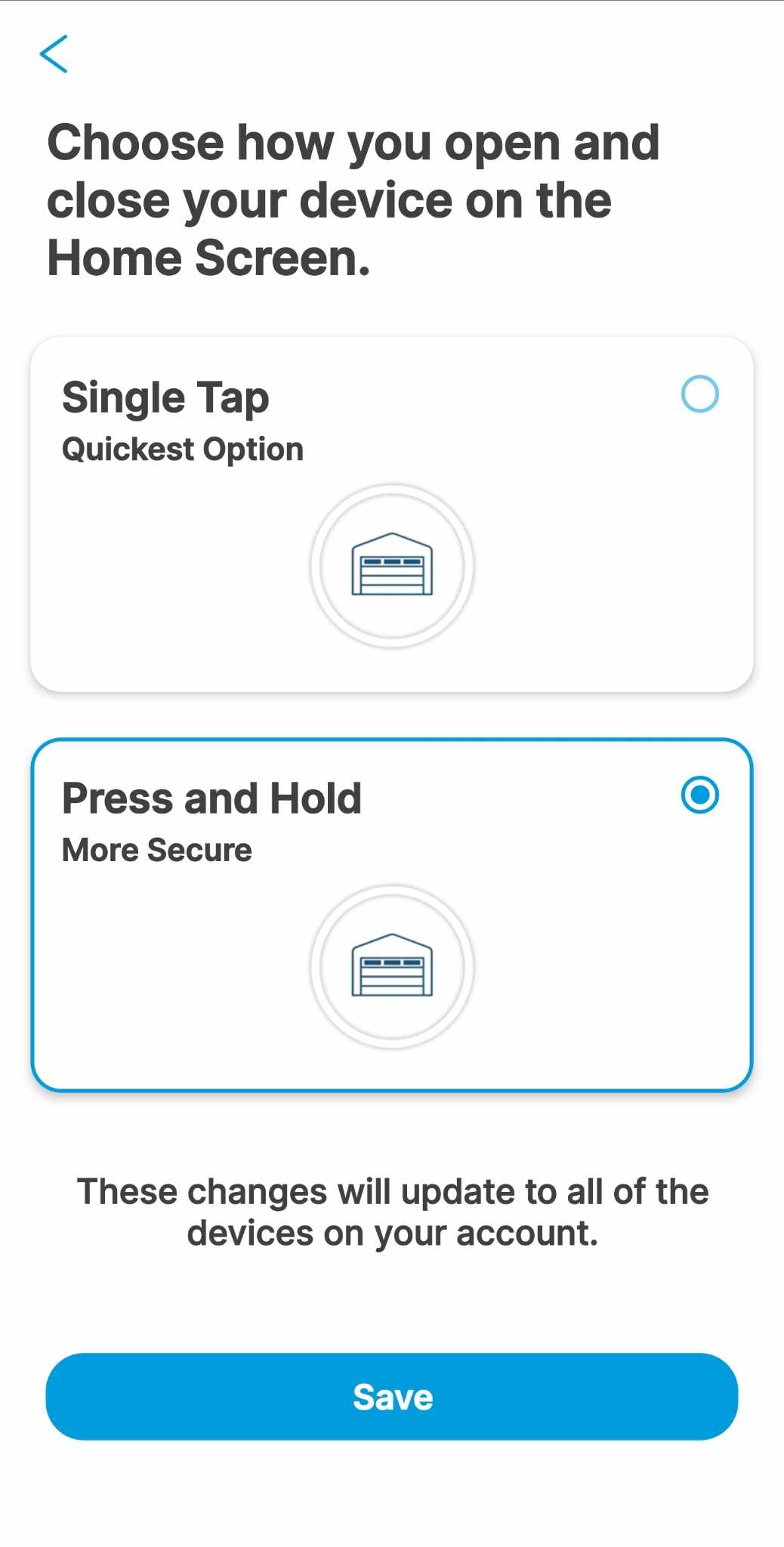 Customize the Open and Close Commands in the myQ App