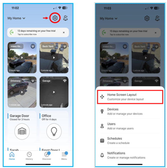 mQ App | Home Screen Layout Customization