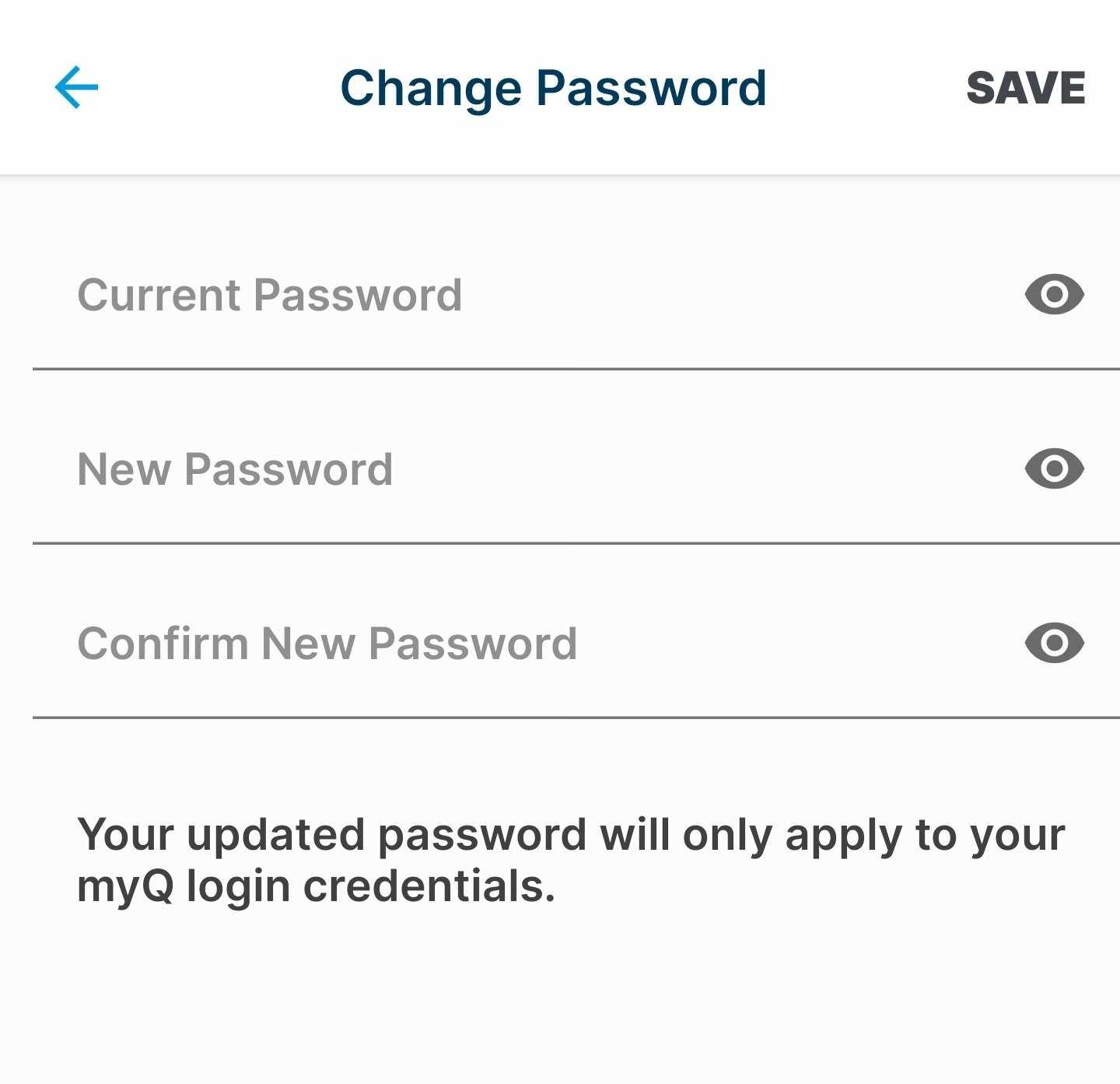 How to Change the Password for a myQ Account